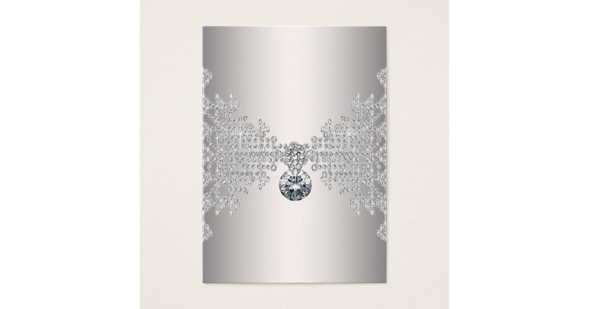Elegant Silver Diamond Business Card Template | Zazzle.com