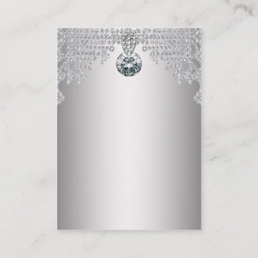 Elegant Silver Diamond Business Card Template | Zazzle