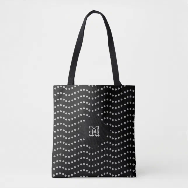 Elegant Silver Dotted Lines Tote Bag | Zazzle