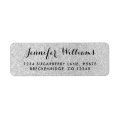 Elegant Silver Faux Glitter Return Address Label | Zazzle