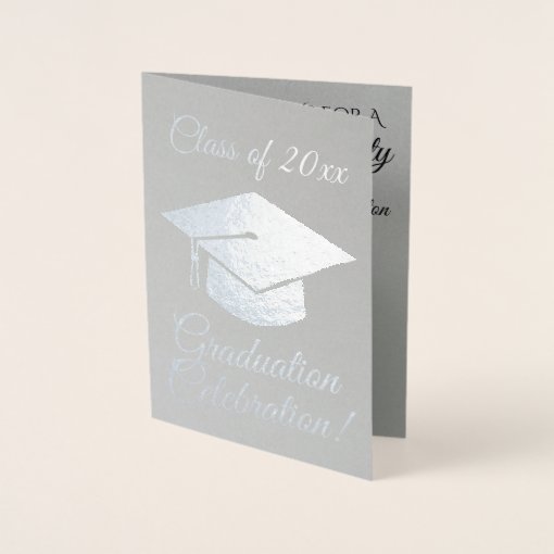 Elegant Silver Foil Graduation Party Invitation | Zazzle