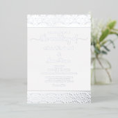Elegant Silver Foil White Damask Wedding Foil Invitation | Zazzle