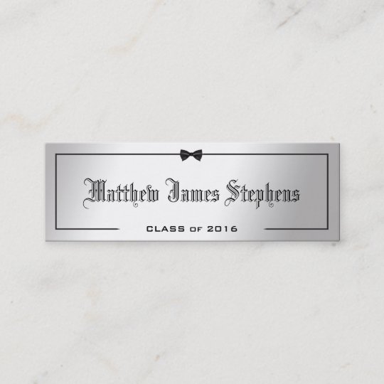 Elegant Silver Formal Graduation Name Card Insert | Zazzle.com