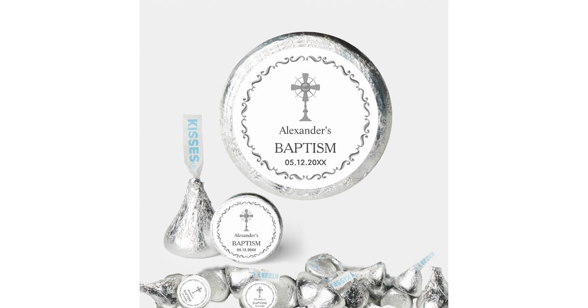 Elegant Silver Frame and Cross Baptism Favor | Zazzle