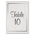 Elegant Silver Frame and Grey Damask Wedding Table Number | Zazzle