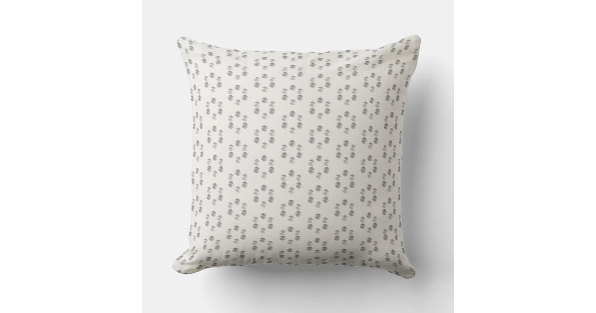 Elegant Silver Geometric Pattern Throw Pillow | Zazzle