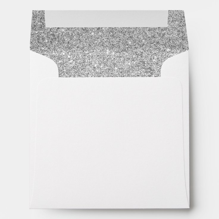 Elegant Silver Glitter Envelope | Zazzle