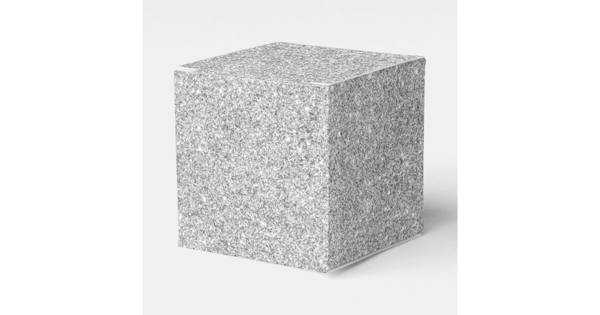 Elegant Silver Glitter Favor Boxes | Zazzle