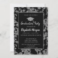 Elegant Silver Glitter Graduation Cap,Swirls Invitation | Zazzle