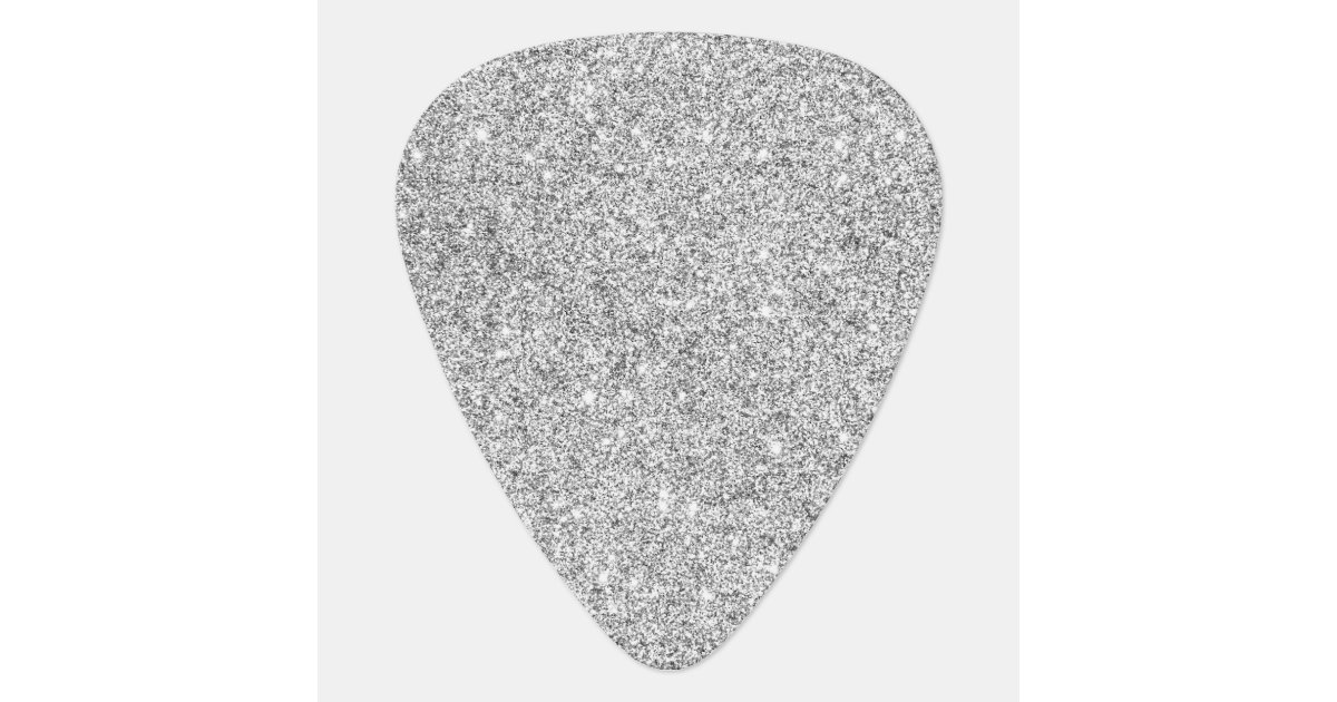 Elegant Silver Glitter Guitar Pick | Zazzle