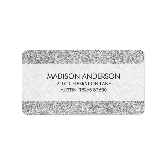 Elegant Silver Glitter Label | Zazzle.com