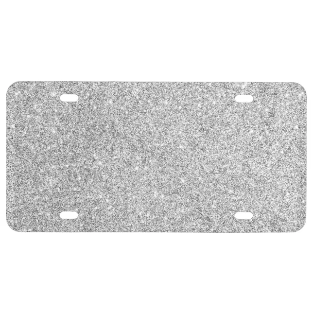 Elegant Silver Glitter License Plate | Zazzle