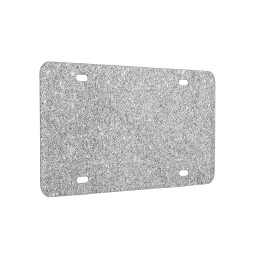 Elegant Silver Glitter License Plate | Zazzle