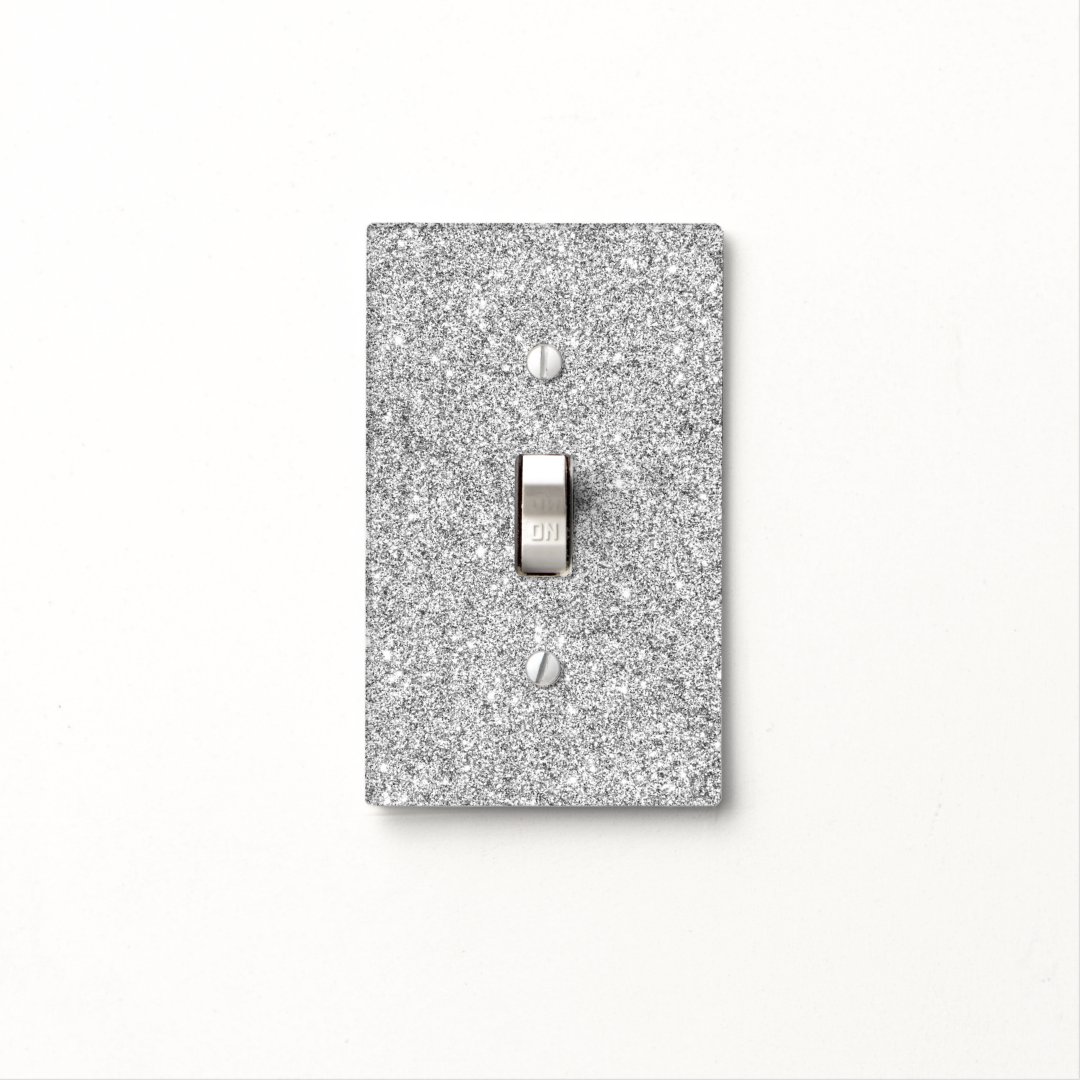 Elegant Silver Glitter Light Switch Cover | Zazzle