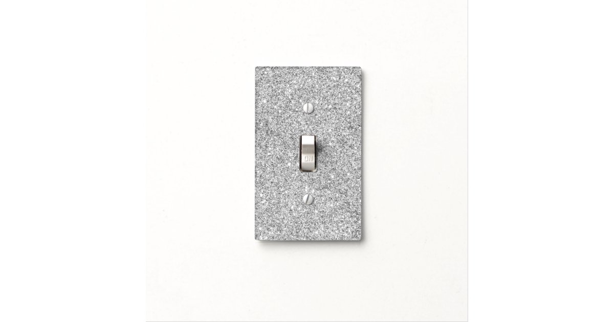 Elegant Silver Glitter Light Switch Cover | Zazzle