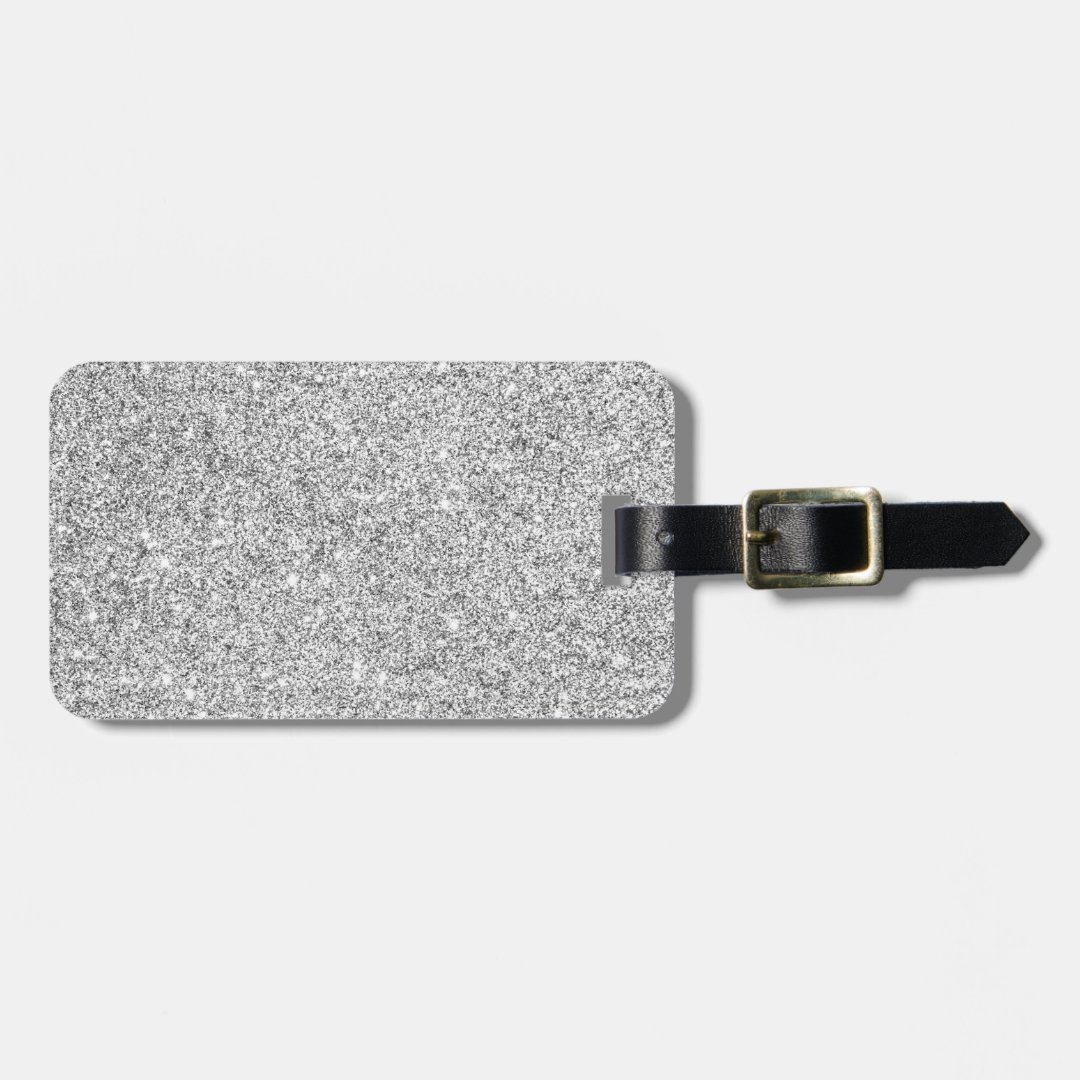 Elegant Silver Glitter Luggage Tag | Zazzle