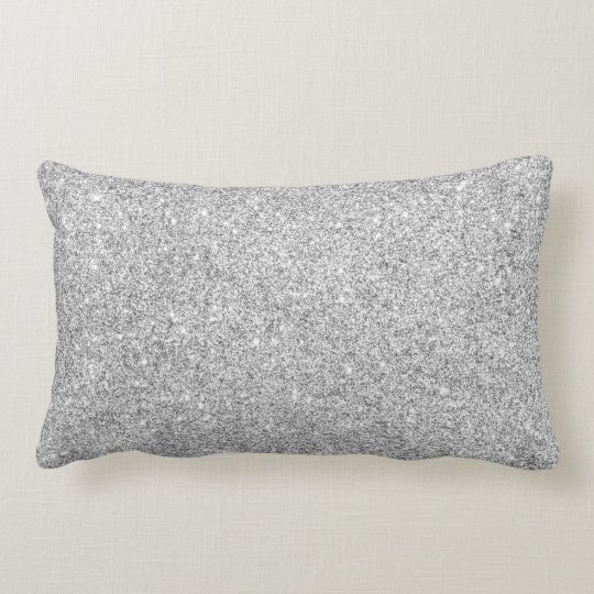 Elegant Silver Glitter Lumbar Pillow | Zazzle.com