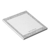 Elegant Silver Glitter Notepad | Zazzle