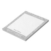 Elegant Silver Glitter Notepad | Zazzle