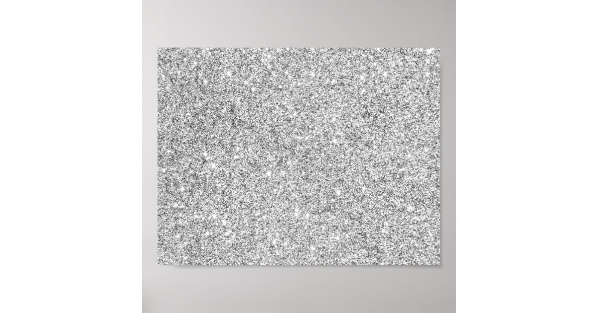 Elegant Silver Glitter Poster | Zazzle