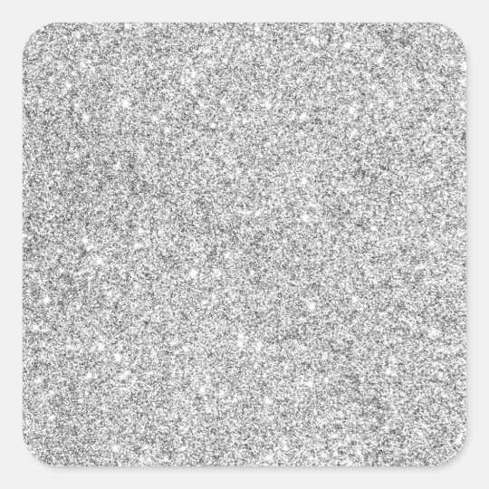 Elegant Silver Glitter Square Sticker | Zazzle.com