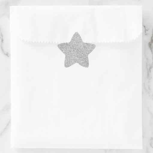 Elegant Silver Glitter Star Sticker | Zazzle