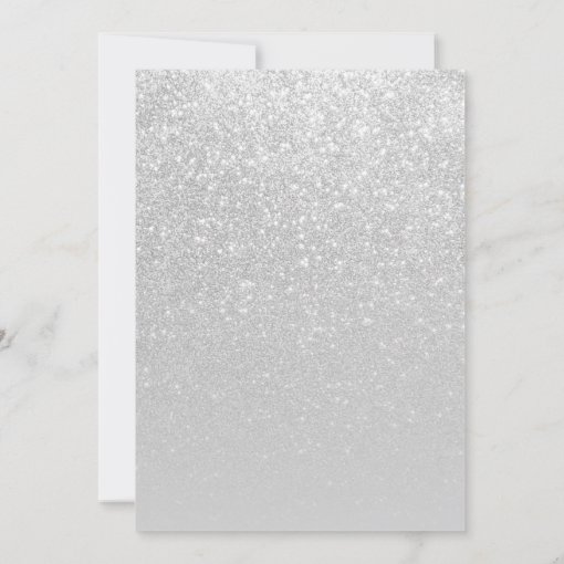Elegant Silver Glitter Wedding Invitation | Zazzle