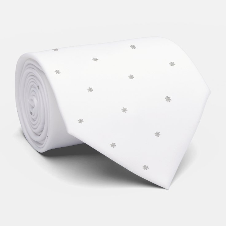 Elegant,Silver Glittery Christmas Snowflakes Neck Tie | Zazzle