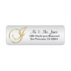 Elegant Silver Monogram Letter 'M' Envelope Return Label | Zazzle.com