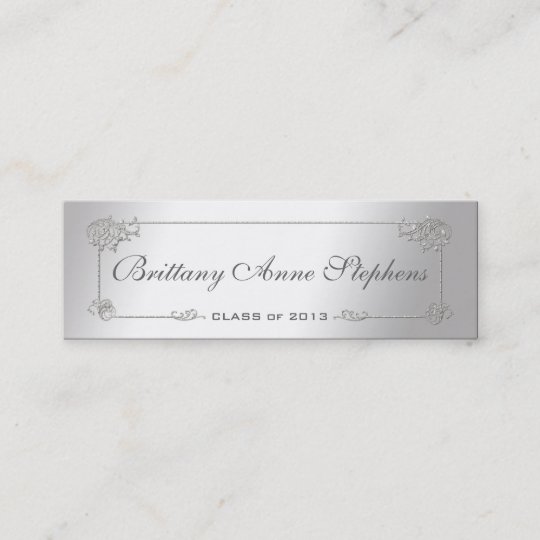 Elegant Silver Graduation Name Card Insert | Zazzle.com