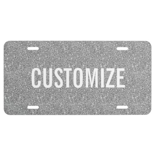 Elegant Silver Gray Glitter Pattern License Plate | Zazzle.com