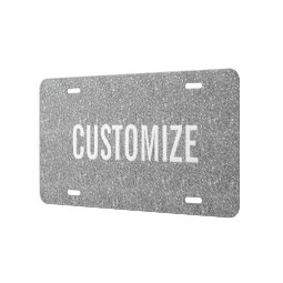 Elegant Silver Gray Glitter Pattern License Plate | Zazzle