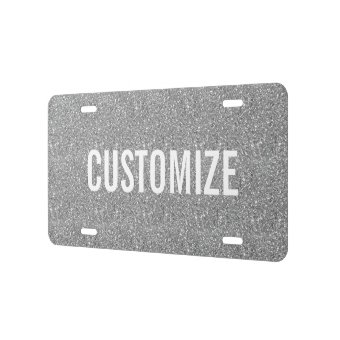 Elegant Silver Gray Glitter Pattern License Plate | Zazzle