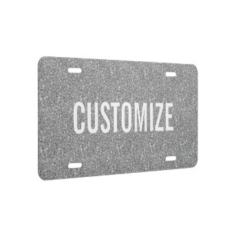 Elegant Silver Gray Glitter Pattern License Plate | Zazzle