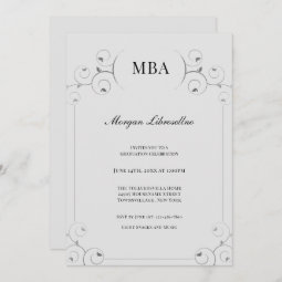 Elegant Silver Gray MBA Graduation Party Invitation | Zazzle