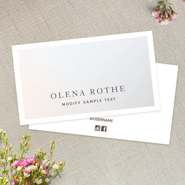 Elegant Silver Gray White Border Professional Cal Calling Card | Zazzle