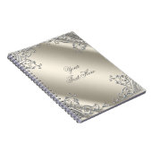 Elegant Silver Ivory Beige Notebook | Zazzle