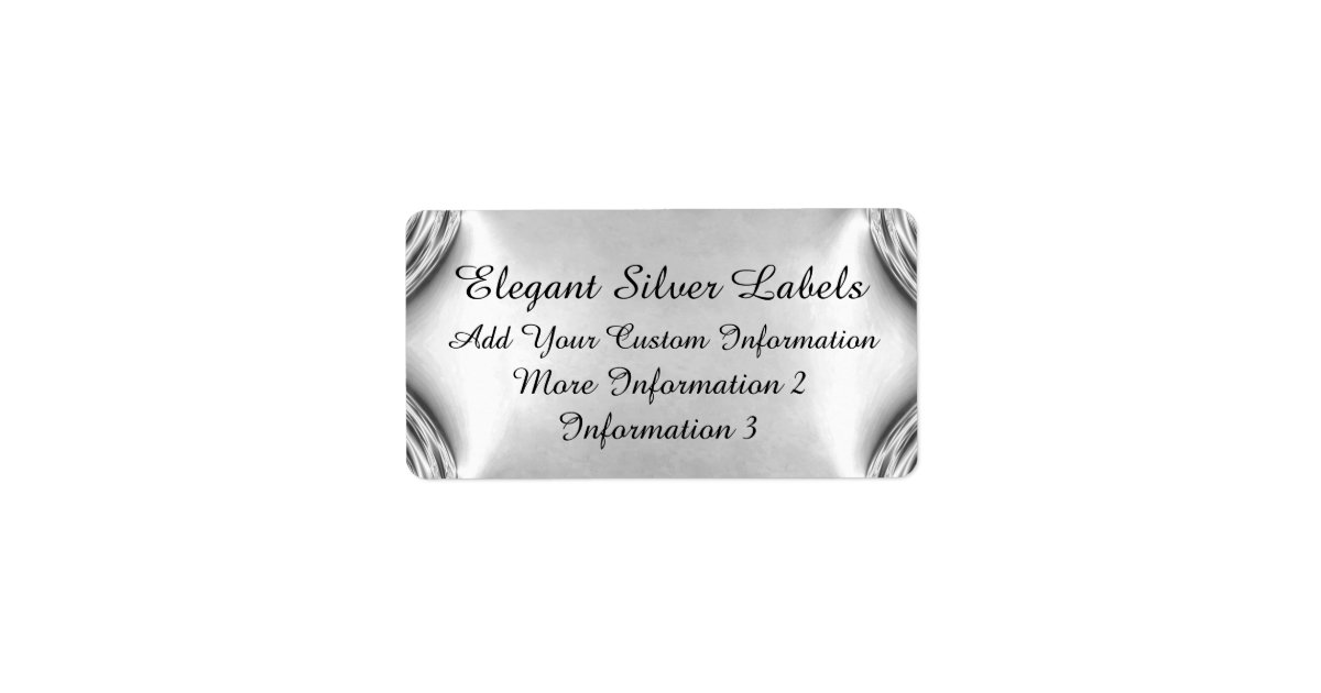 Elegant Silver Labels | Zazzle