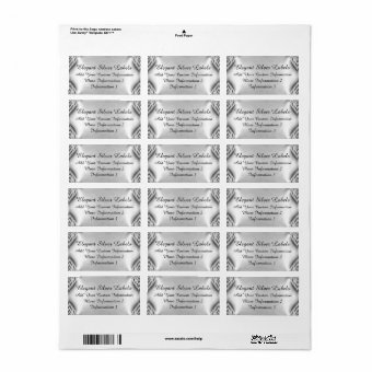 Elegant Silver Labels | Zazzle