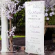 Elegant Silver Lace Lavender White Wedding Welcome Retractable Banner ...