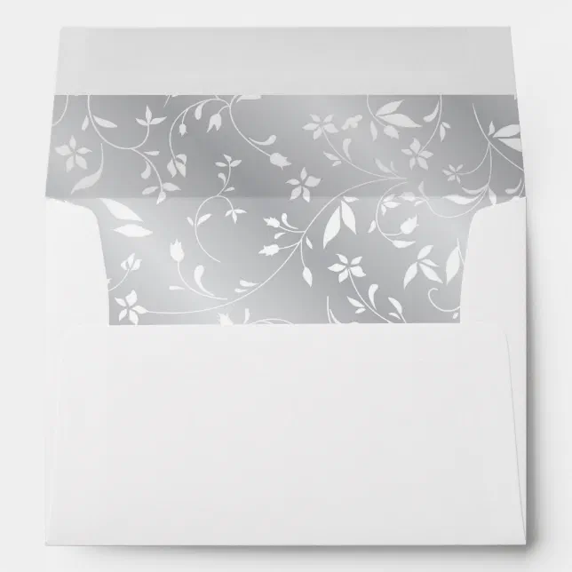 Elegant Silver Lined Wedding Envelope | Zazzle