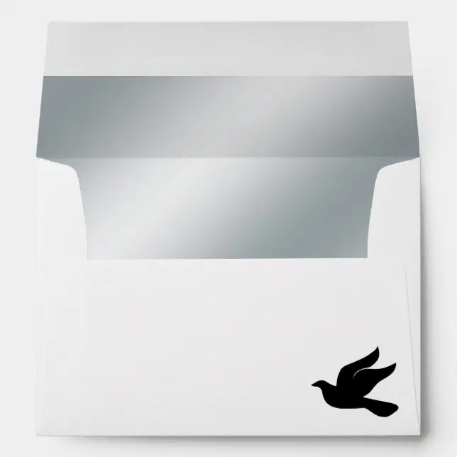 Elegant Silver Lined Wedding Envelope | Zazzle