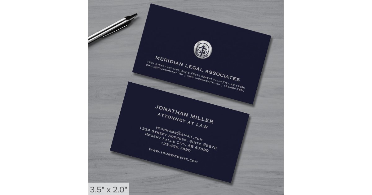Elegant Silver Logo Professional Business Card | Zazzle