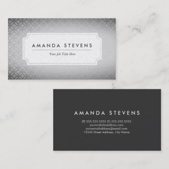 Elegant Silver Metallic Business Cards | Zazzle