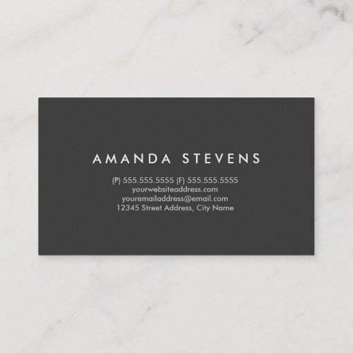 Elegant Silver Metallic Business Cards | Zazzle