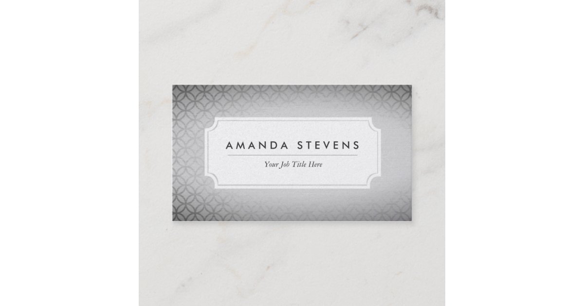 Elegant Silver Metallic Business Cards | Zazzle