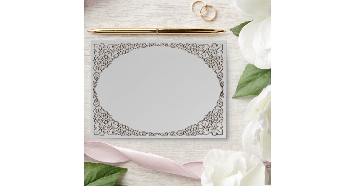 Elegant Silver Metallic Lace Wedding Envelope | Zazzle