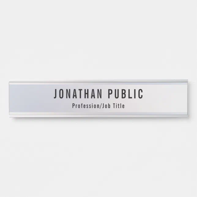 Elegant Silver Modern Professional Template Long Door Sign | Zazzle