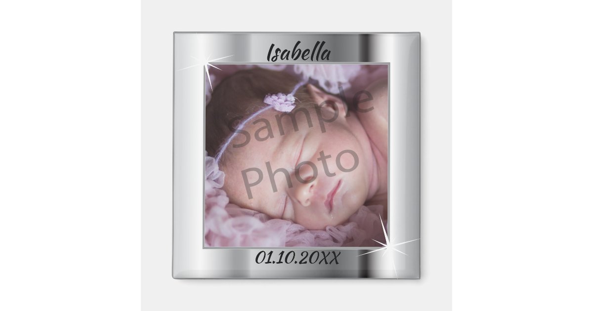Elegant Silver Photo Frame Magnet | Zazzle