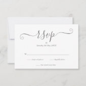 Elegant Silver Signature Script RSVP Card | Zazzle